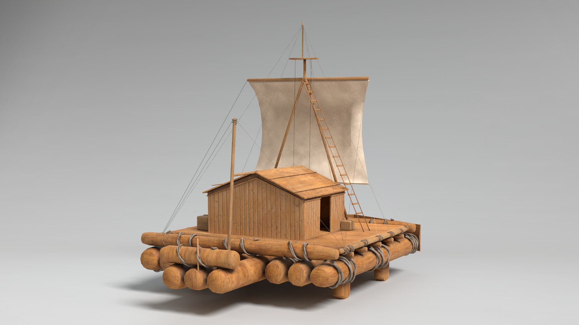 Wood raft 3D model - TurboSquid 1508546