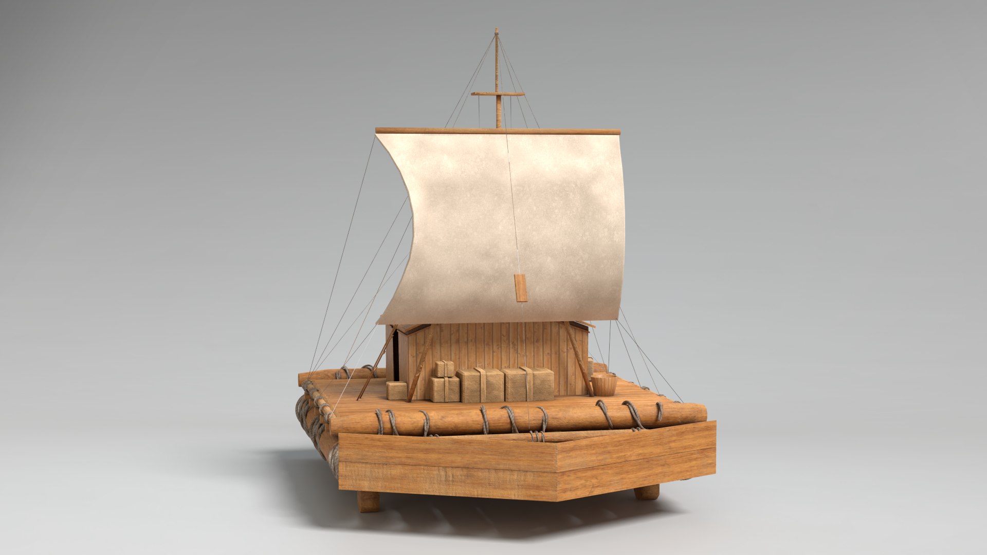 Wood raft 3D model - TurboSquid 1508546