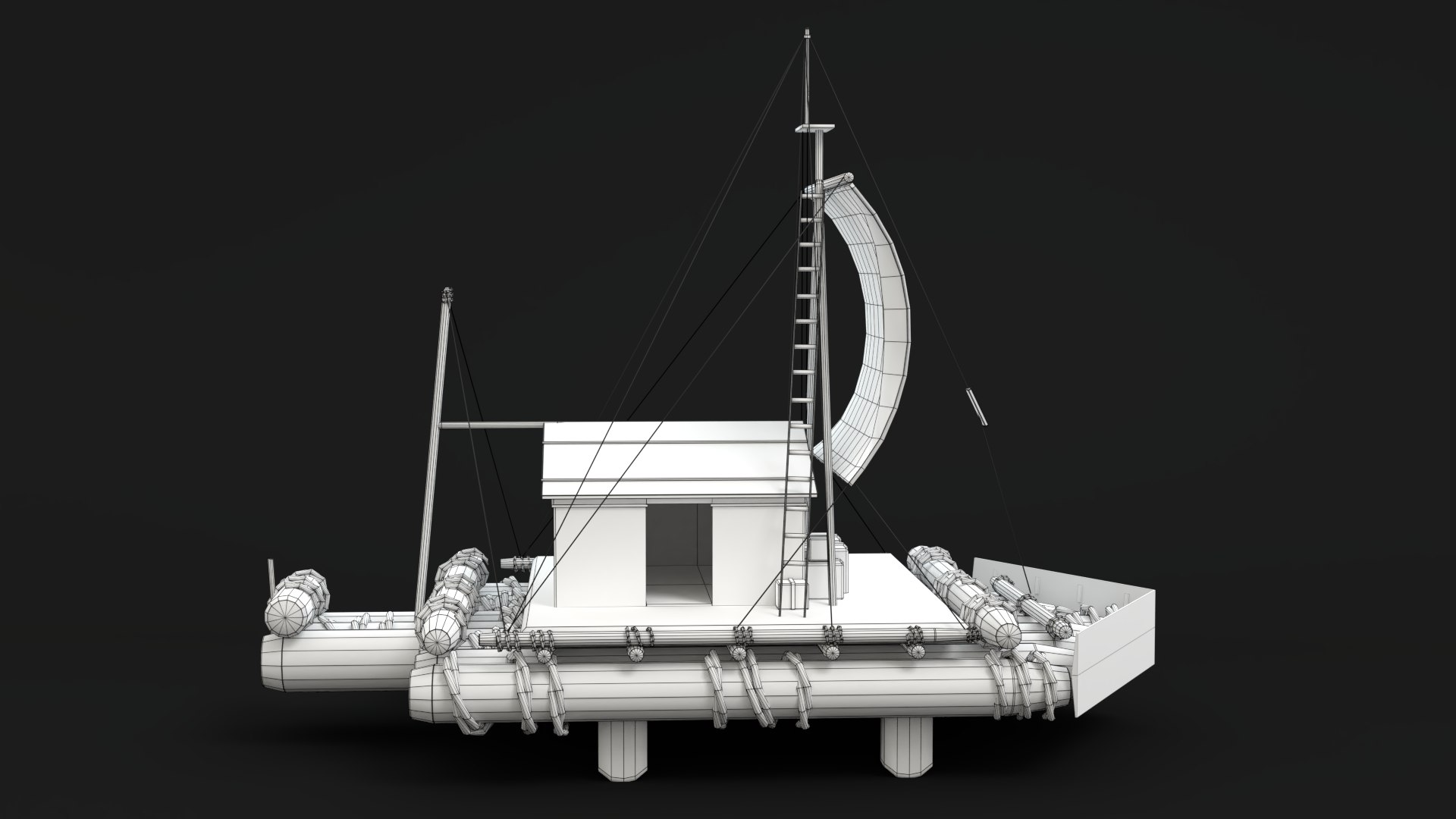 Wood raft 3D model - TurboSquid 1508546