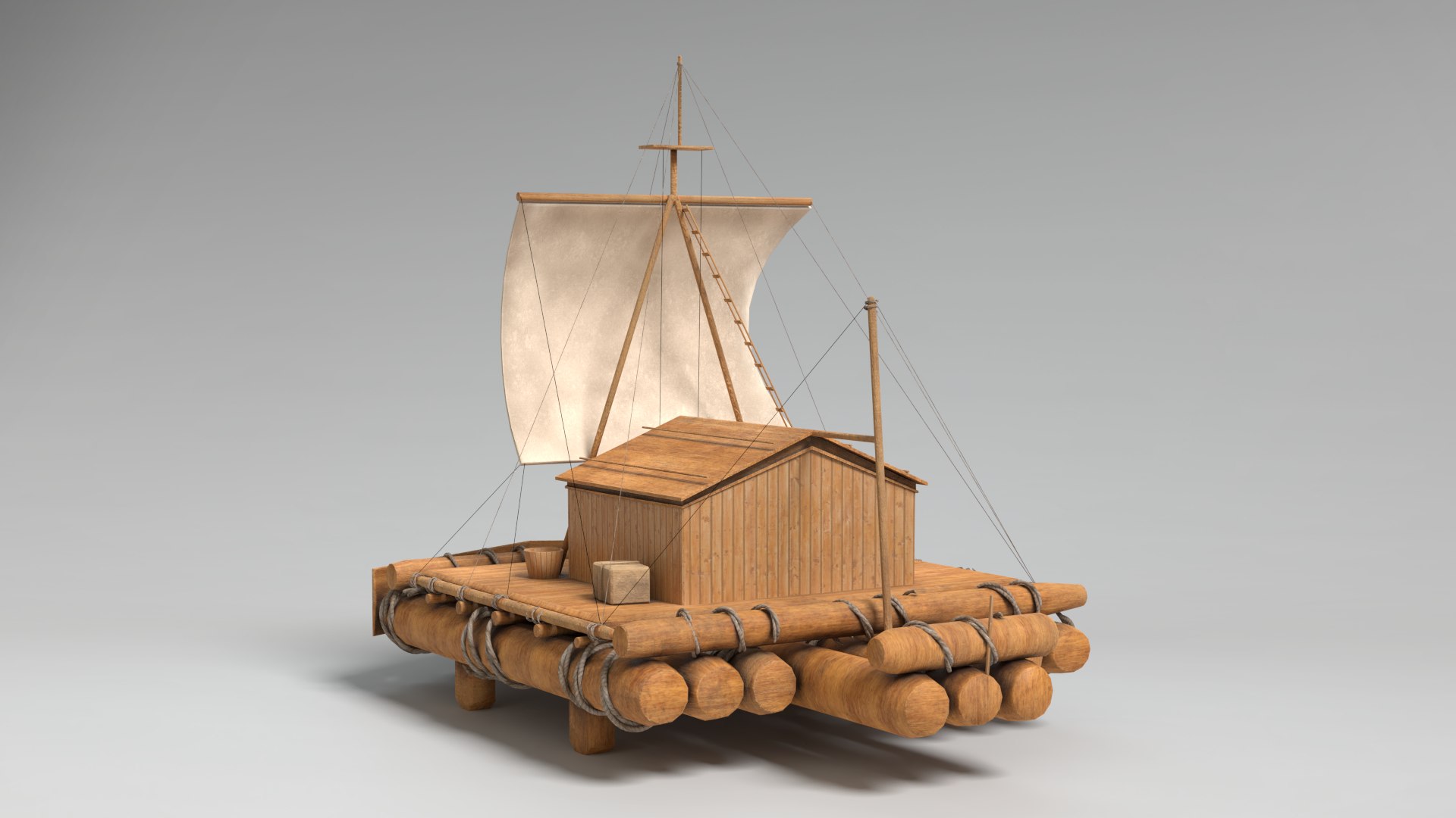 Wood raft 3D model - TurboSquid 1508546