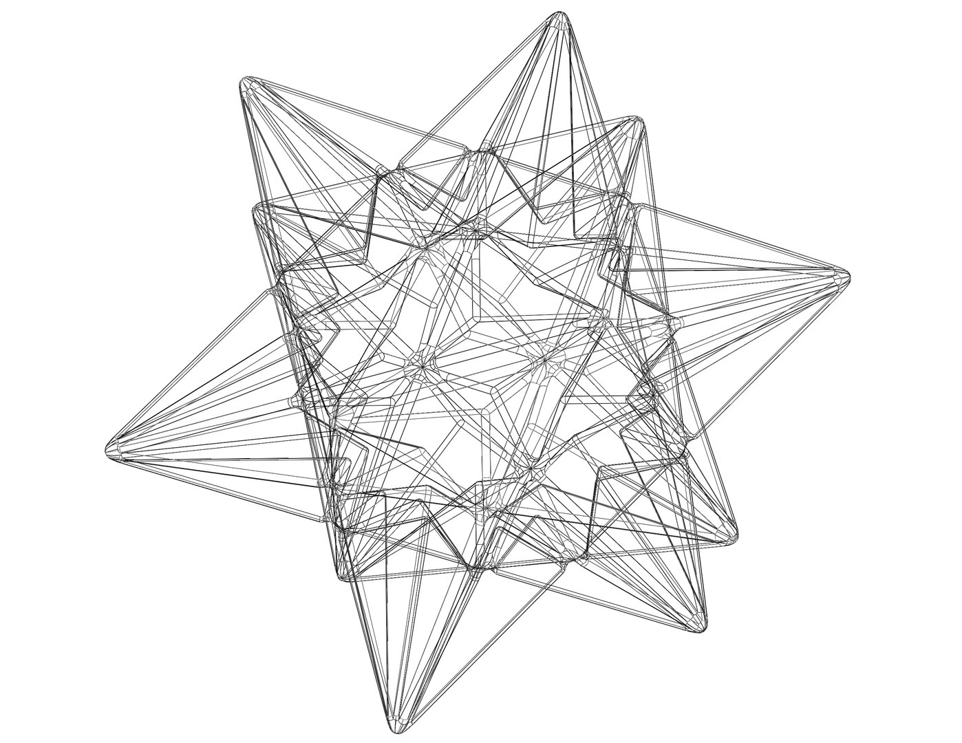 Wireframe Shape Great Icosahedron 3D Model - TurboSquid 2162774