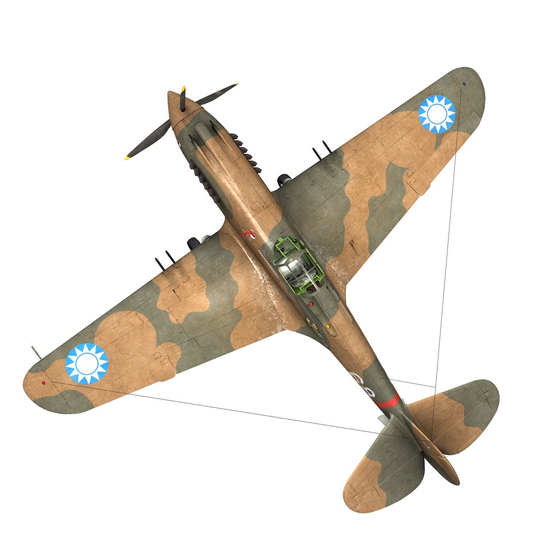 3D Curtiss P-40b 1st Avg - TurboSquid 1620837