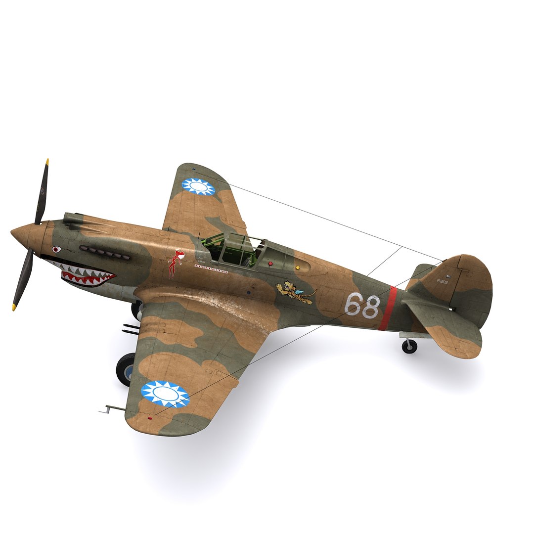 3D Curtiss P-40b 1st Avg - TurboSquid 1620837