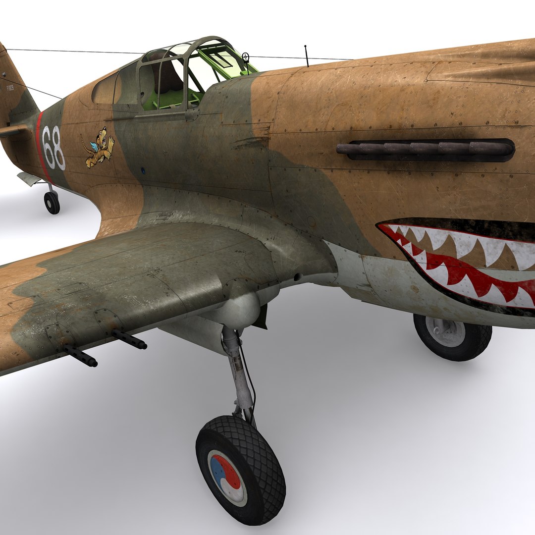 3D Curtiss P-40b 1st Avg - TurboSquid 1620837
