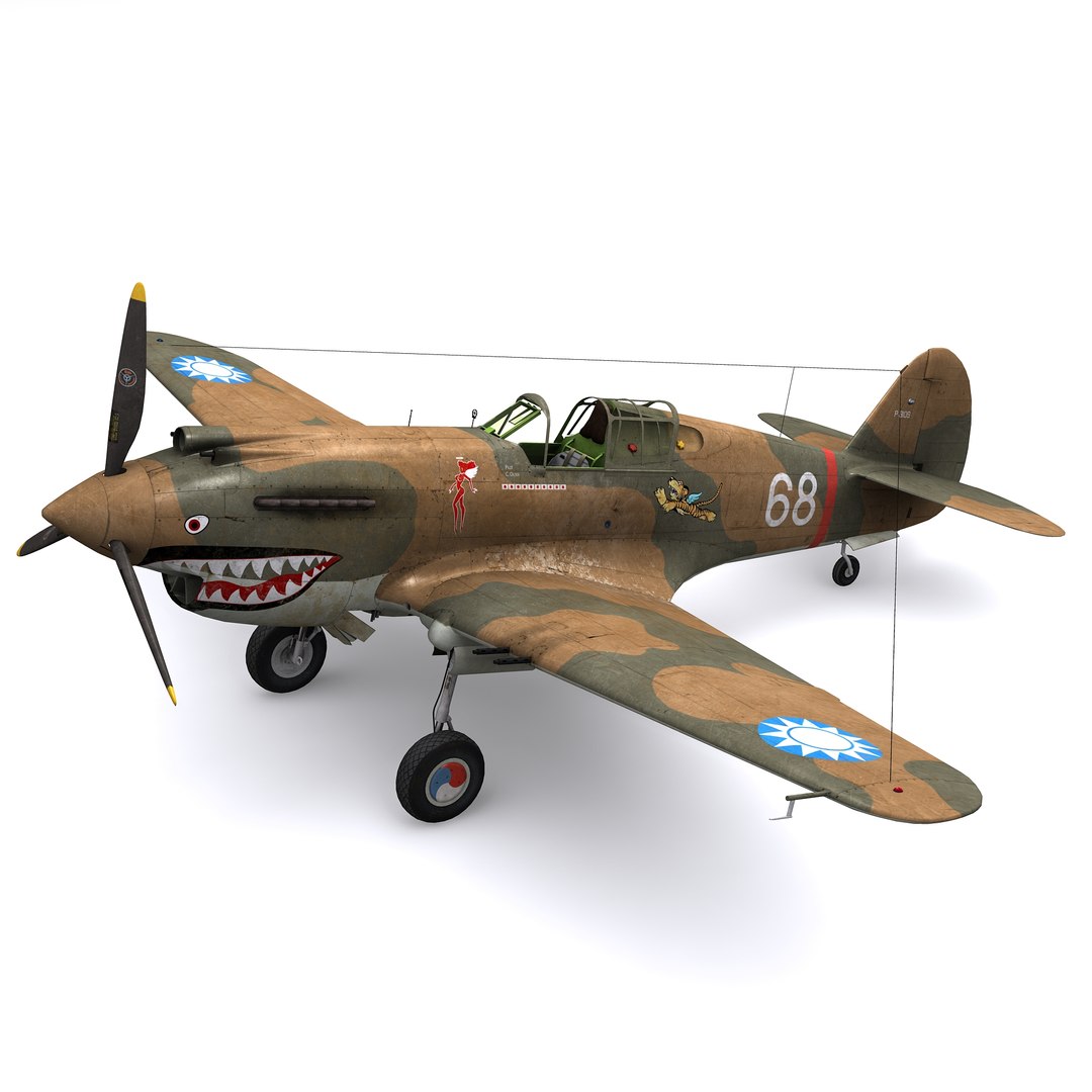 3D curtiss p-40b 1st avg - TurboSquid 1620837