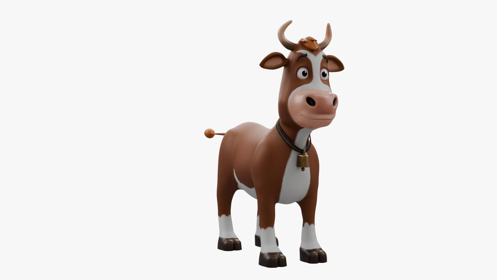 Brown Cow cartoon model - TurboSquid 2161250