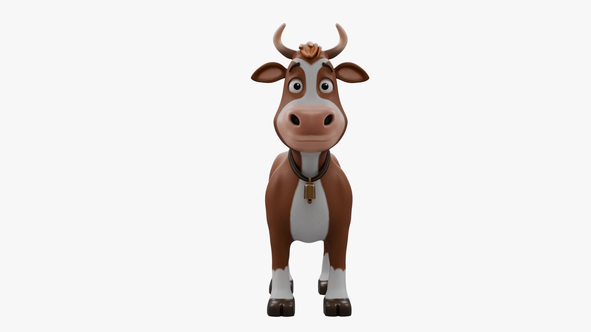 Brown Cow cartoon model - TurboSquid 2161250