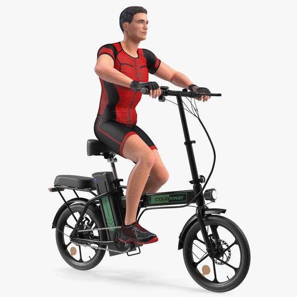 자전거 타는 사람과 함께하는 Black Colorway 전기 자전거 3D 모델 - TurboSquid 2201838
