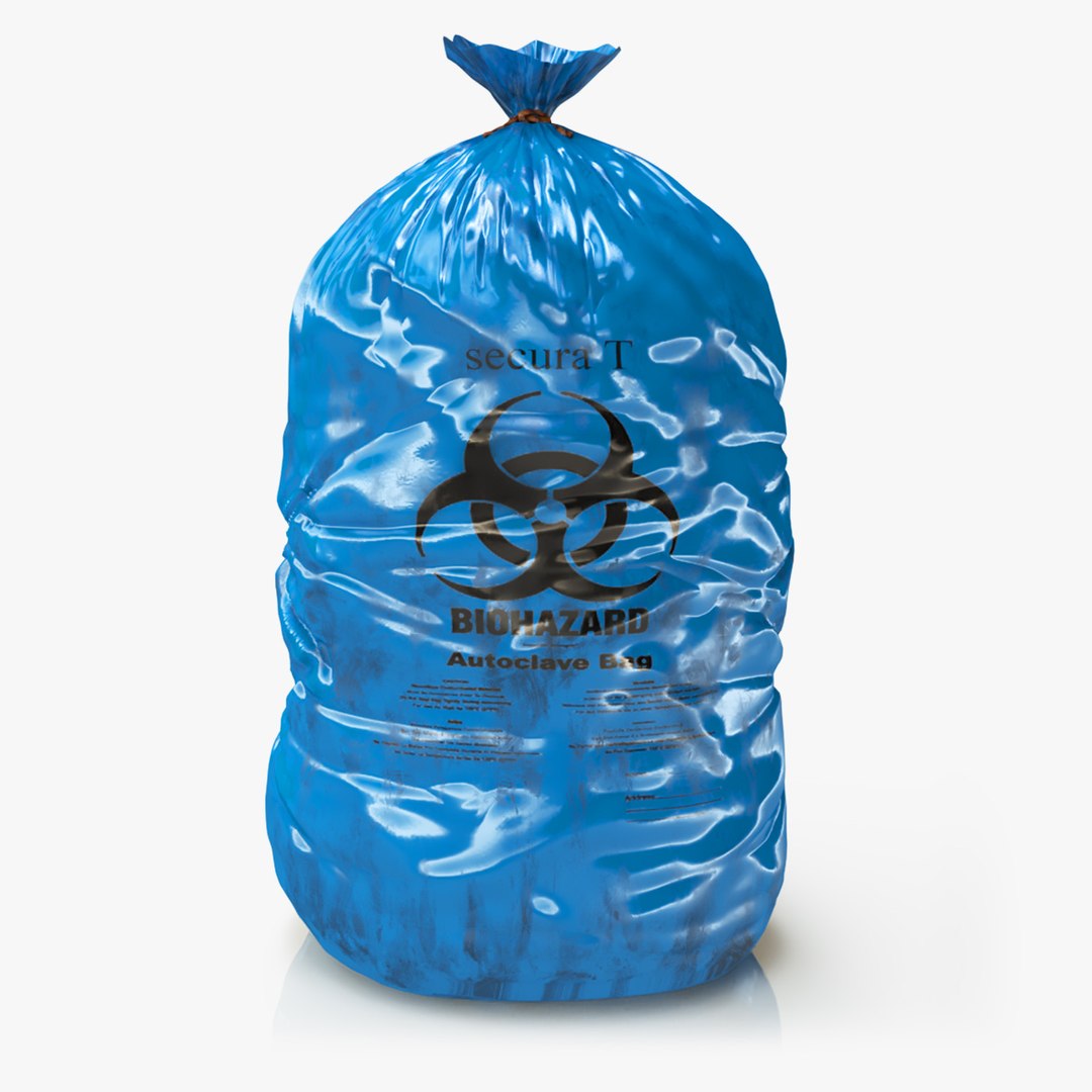 Blue biohazard trash liner 3D - TurboSquid 1666439