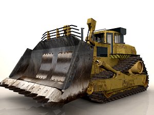 trailer bulldozer 3d obj