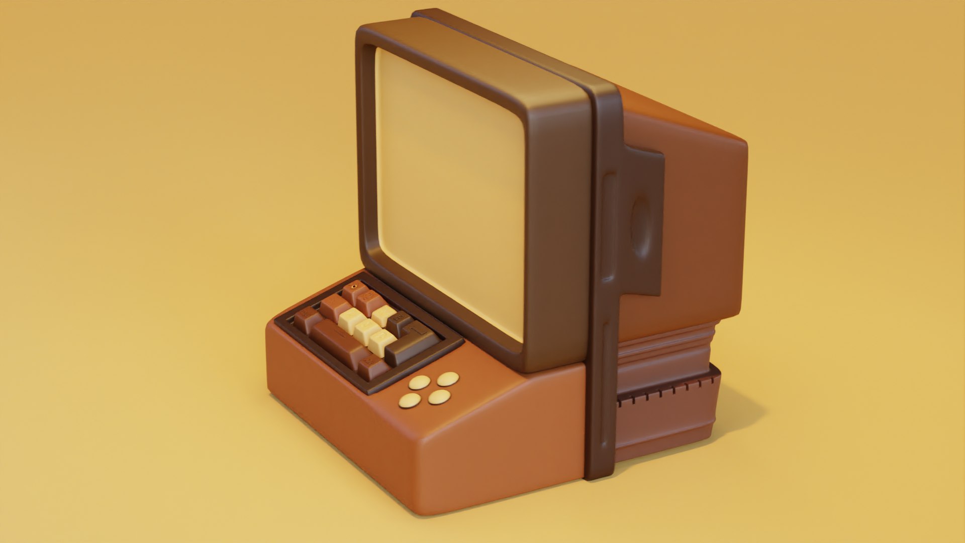 3D Chocolate-themed Desktop Computer model - TurboSquid 2127441