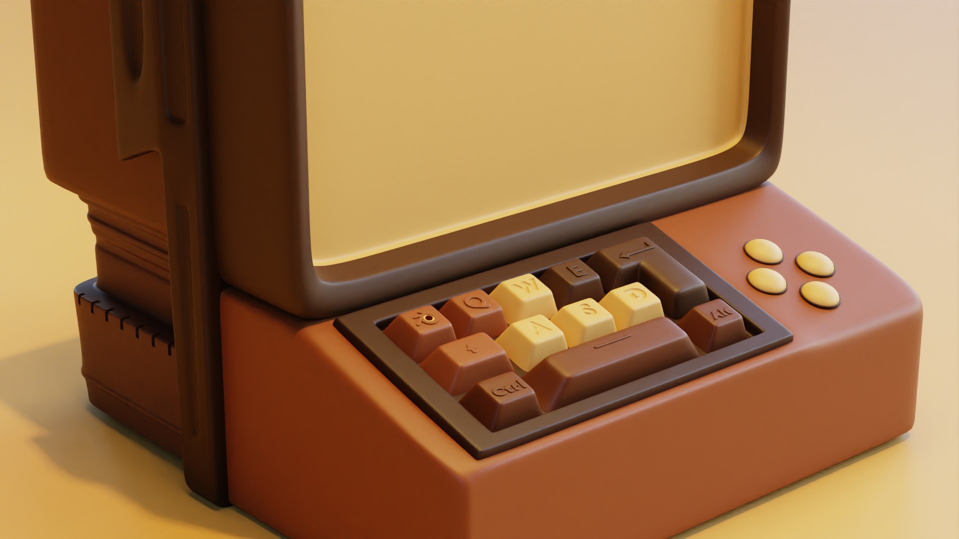 3D Chocolate-themed Desktop Computer model - TurboSquid 2127441