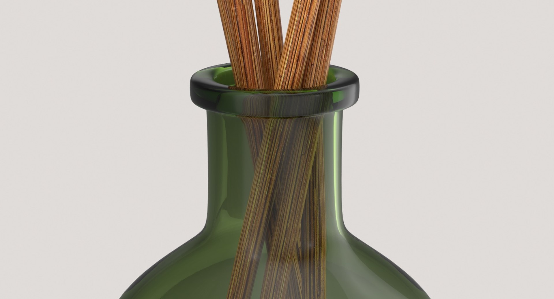 3d Model Oil Aroma Sticks Green Glass