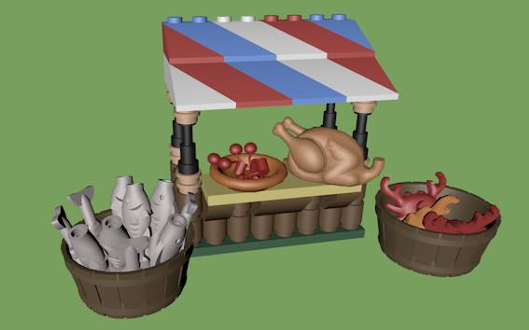 C4d Lego Market Stall