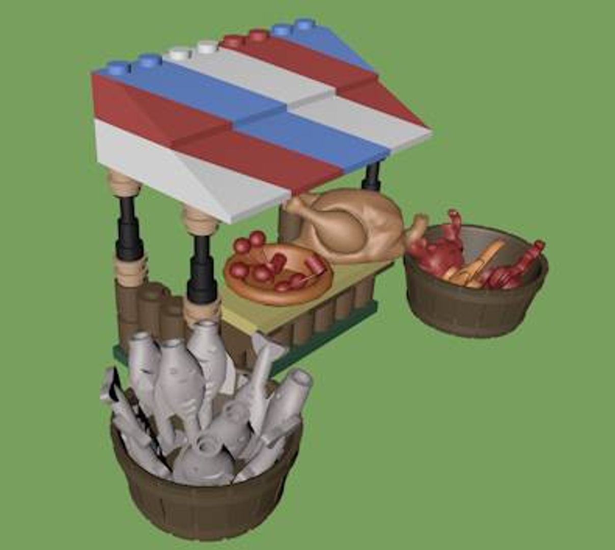 c4d lego market stall