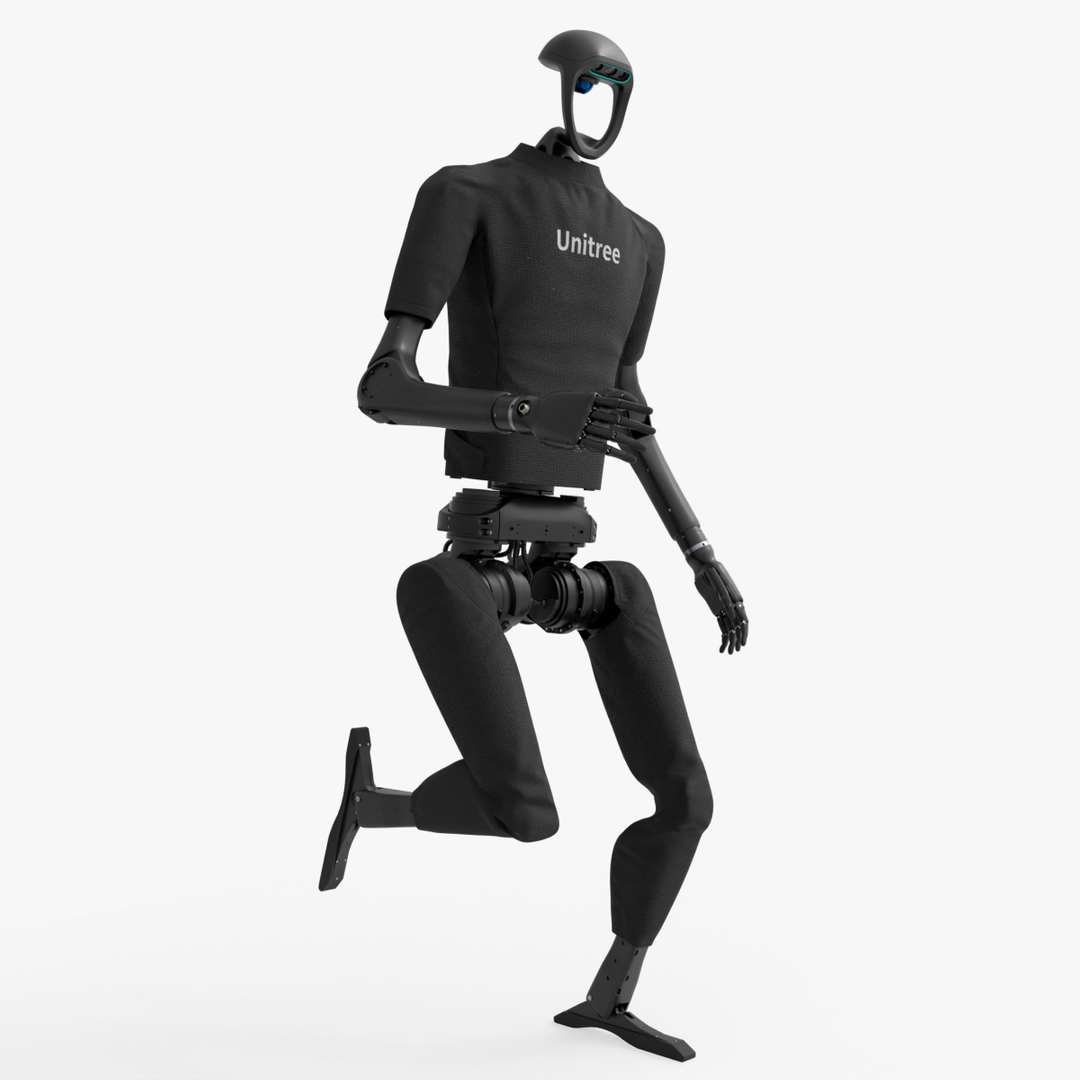 Humanoidalny robot serwisowy Unitree przystosowany do pracy z blenderem ...