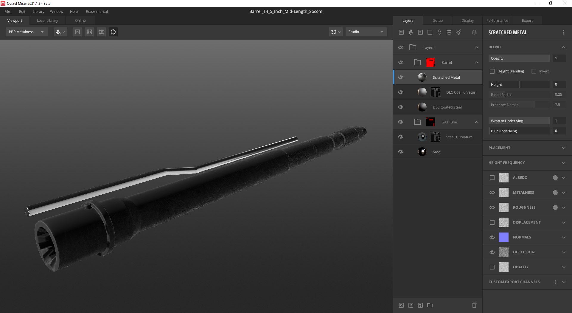 3D AR-15 Mid-Length Socom Profile Barrel - TurboSquid 2080471