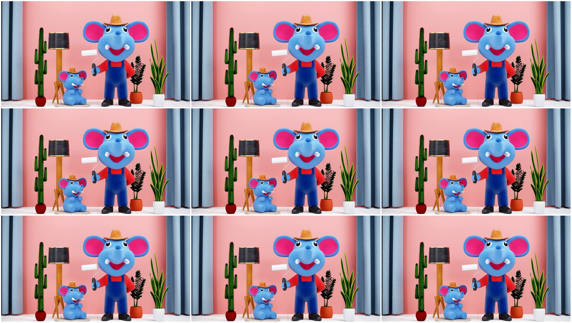 Cartoon elephant anthropomorphic elephant human elephant Q version ...