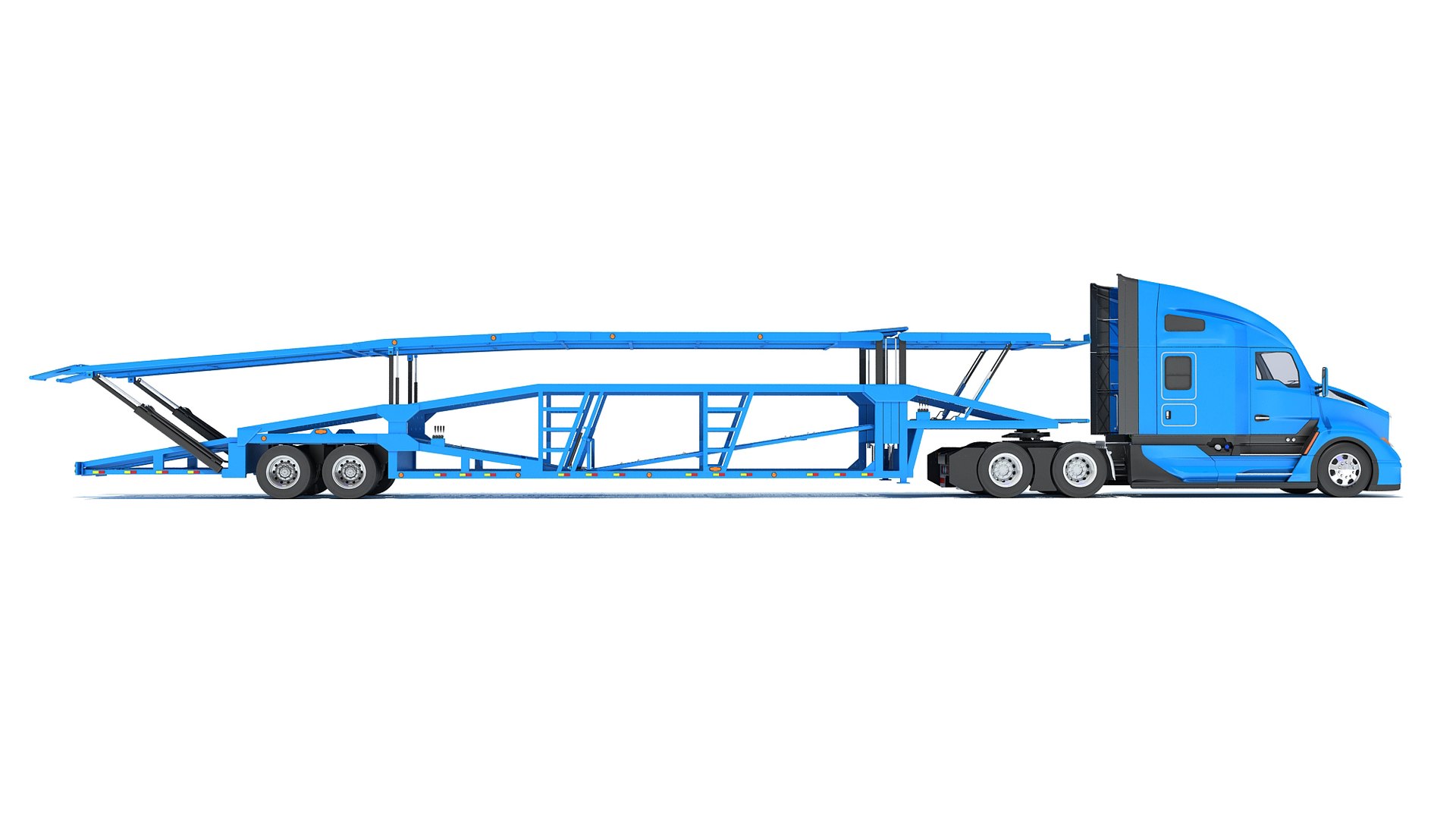 Car Hauler Trailer Semi Truck 3D Model - TurboSquid 2262920