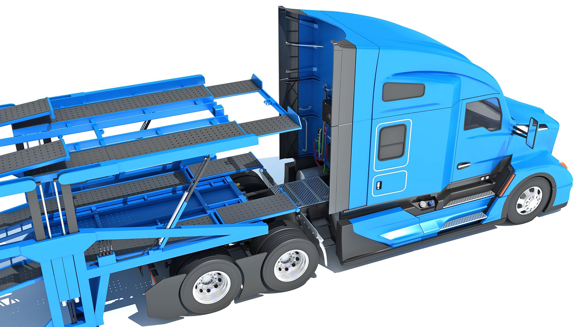 Car Hauler Trailer Semi Truck 3D Model - TurboSquid 2262920