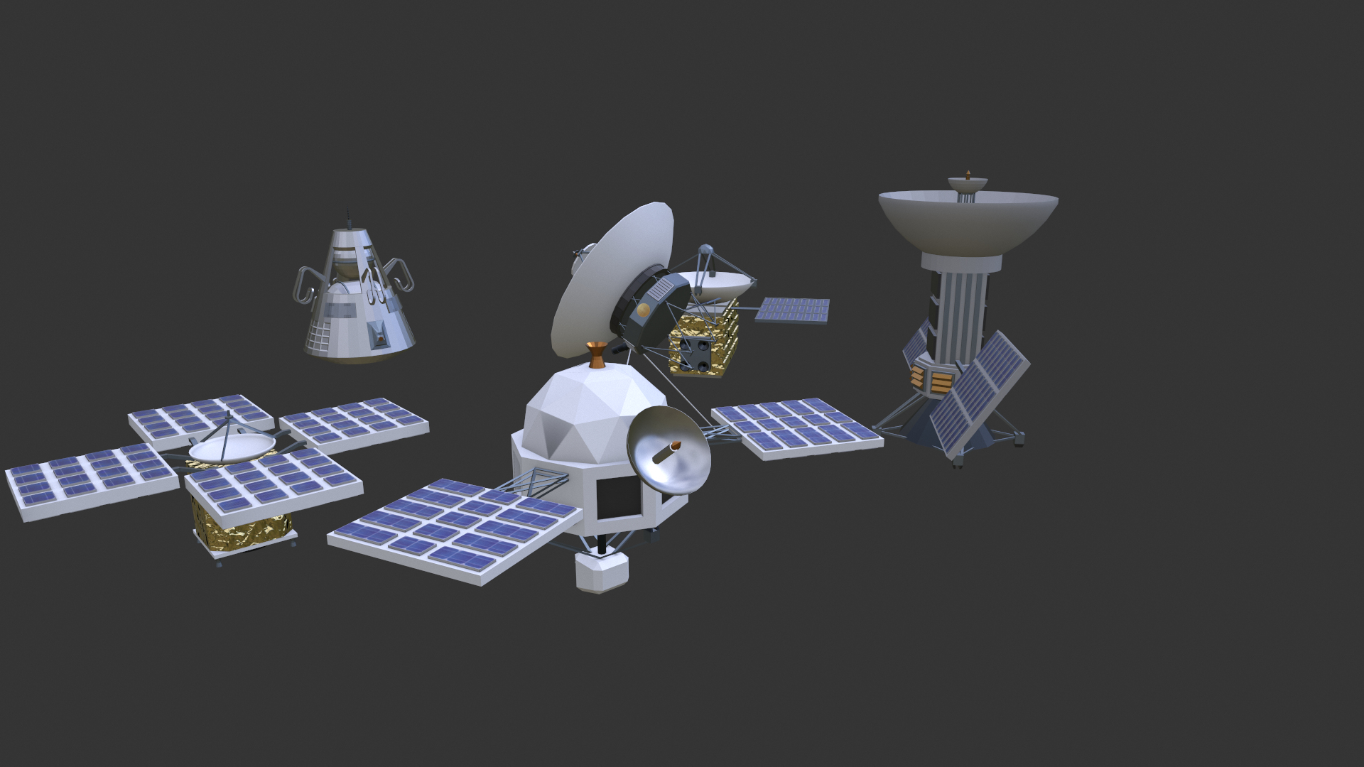 3D Low Poly Space Probe Collection Model - TurboSquid 2270296