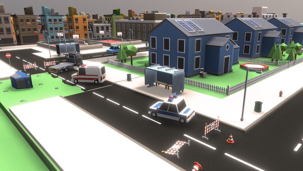 modelo 3d Paquete de ciudad mini Low Poly - TurboSquid 1841566