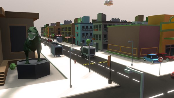 modelo 3d Paquete de ciudad mini Low Poly - TurboSquid 1841566