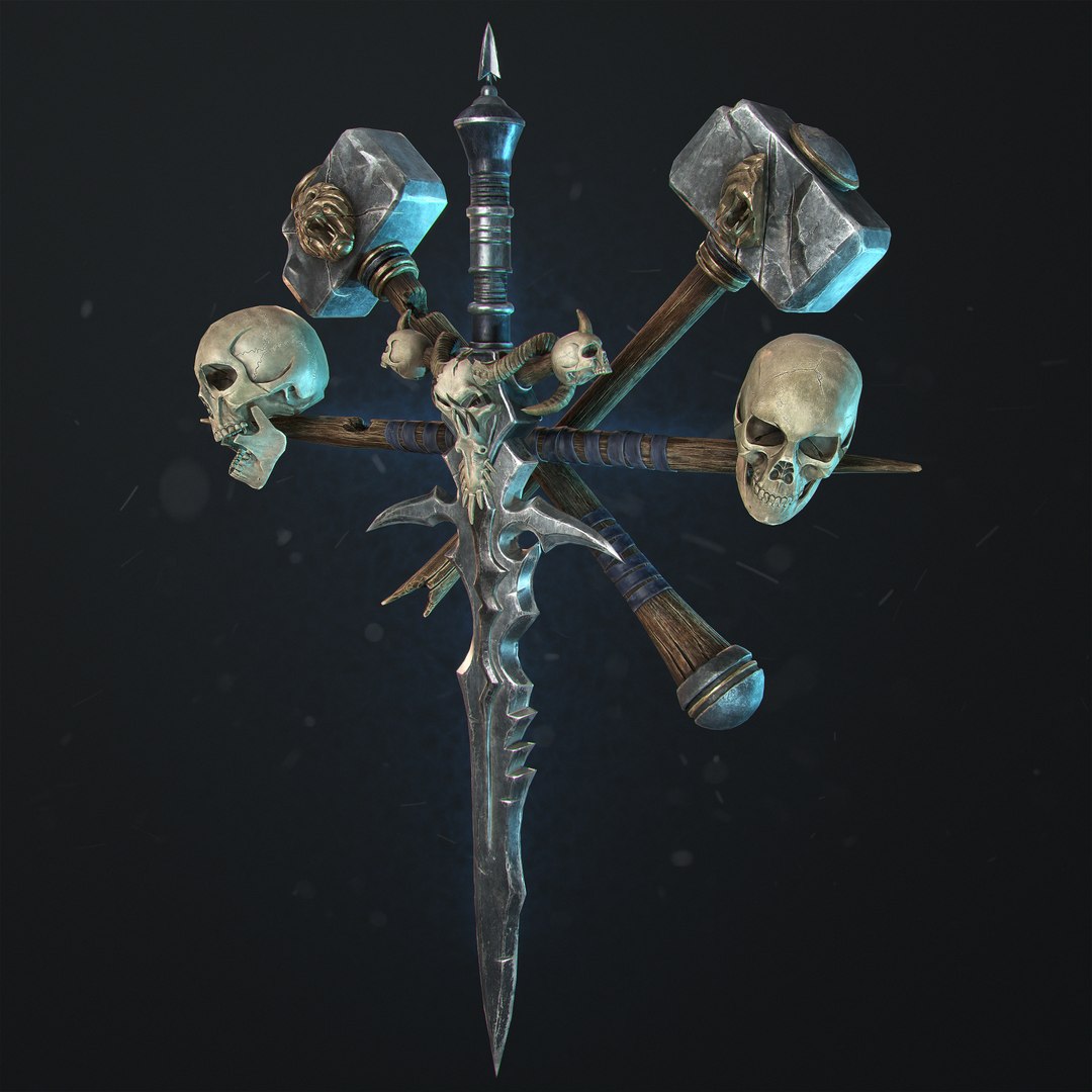 Undead Frostmourne Sword And Hammers - Frozen Throne Model - TurboSquid ...