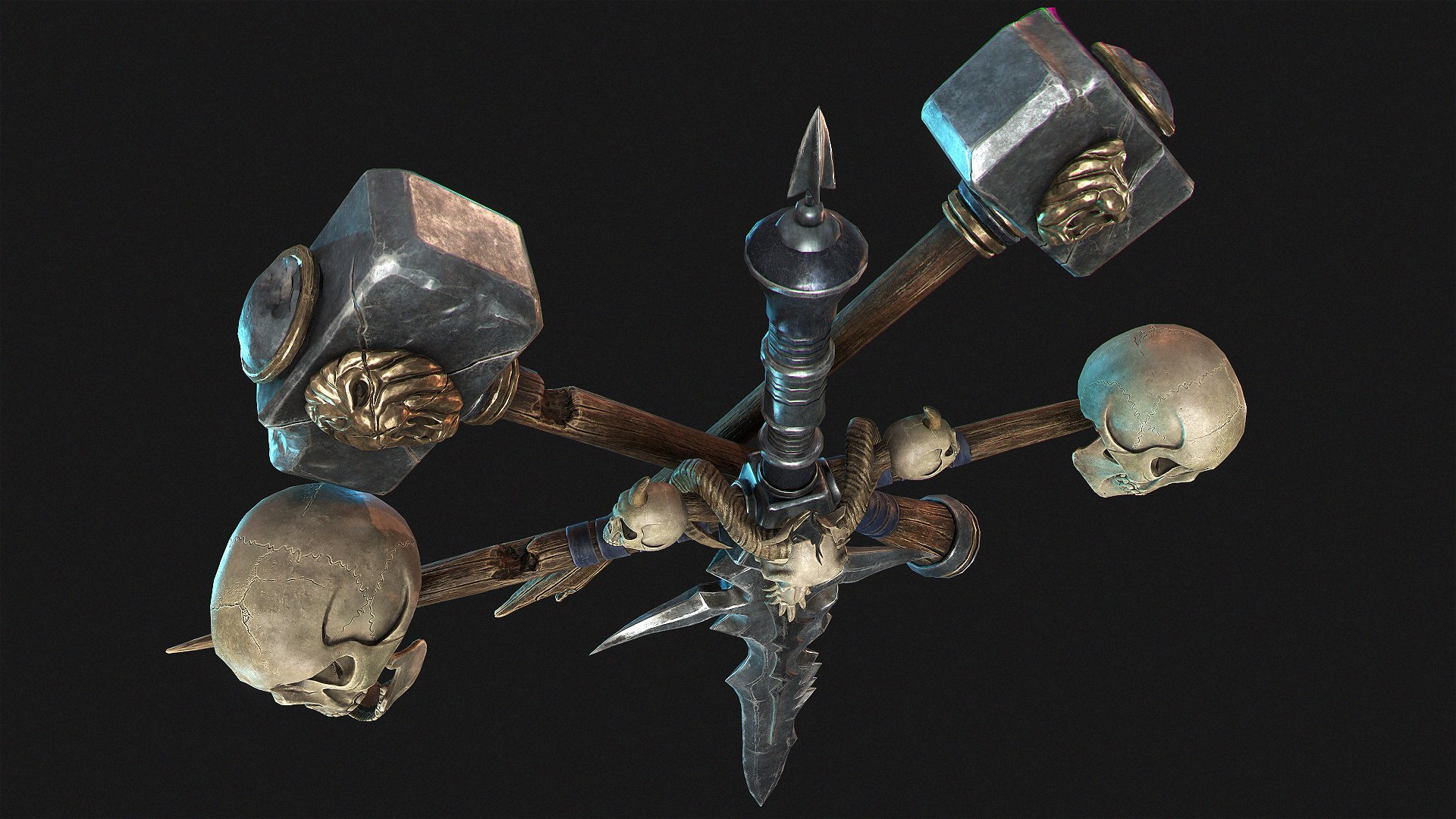 Undead Frostmourne Sword And Hammers - Frozen Throne Model - TurboSquid ...