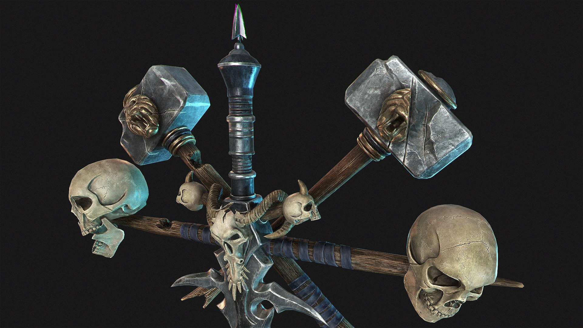 Undead Frostmourne Sword And Hammers - Frozen Throne Model - TurboSquid ...
