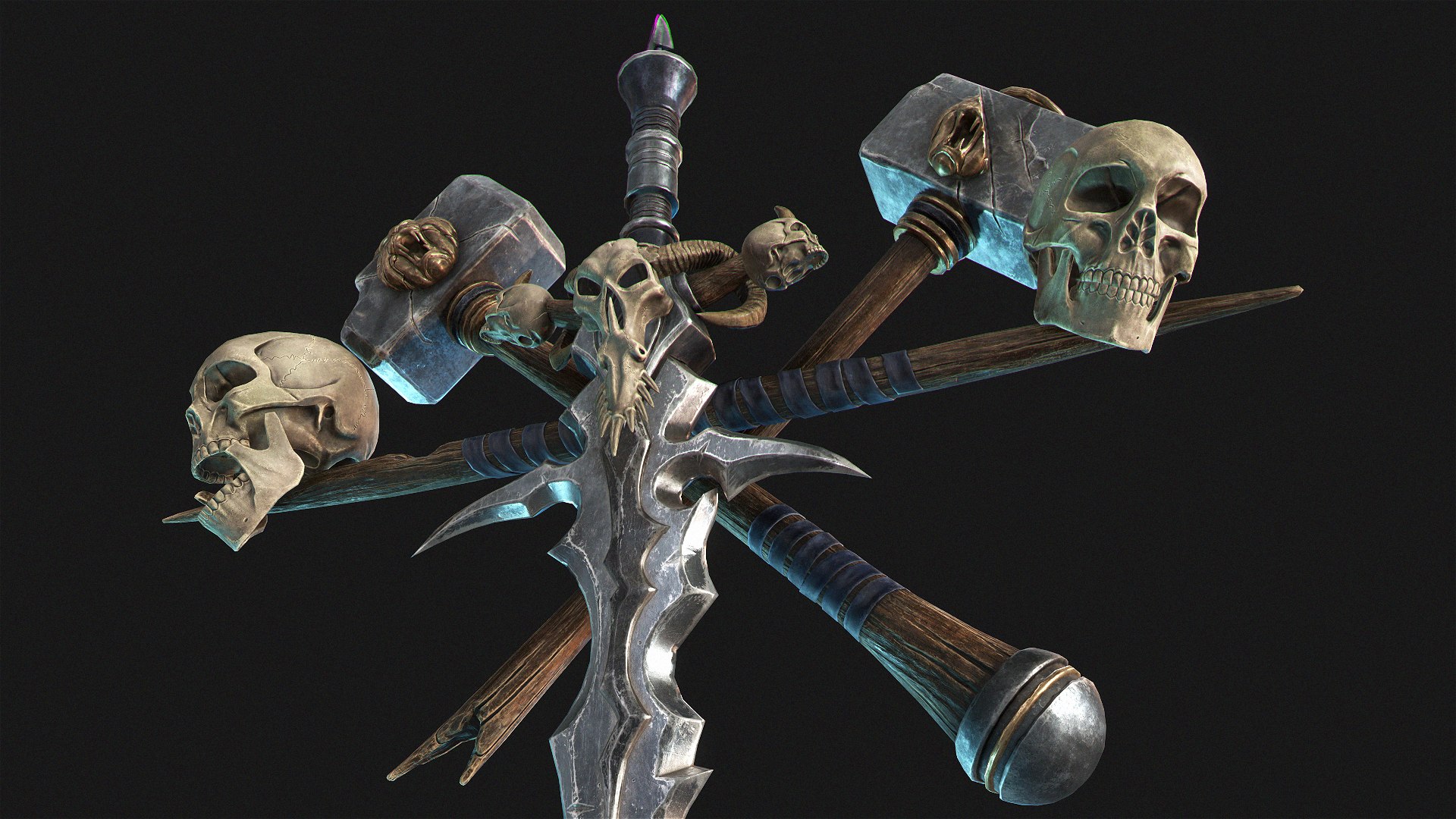 Undead Frostmourne Sword And Hammers - Frozen Throne Model - TurboSquid ...