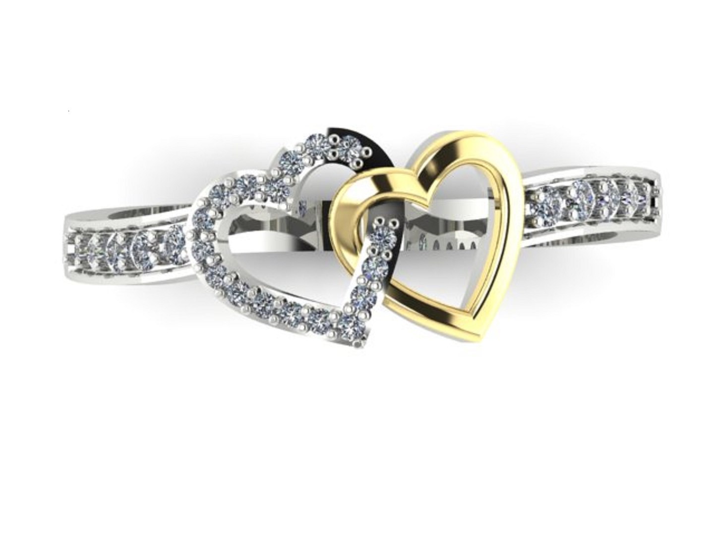 3D ring two hearts model - TurboSquid 1845766