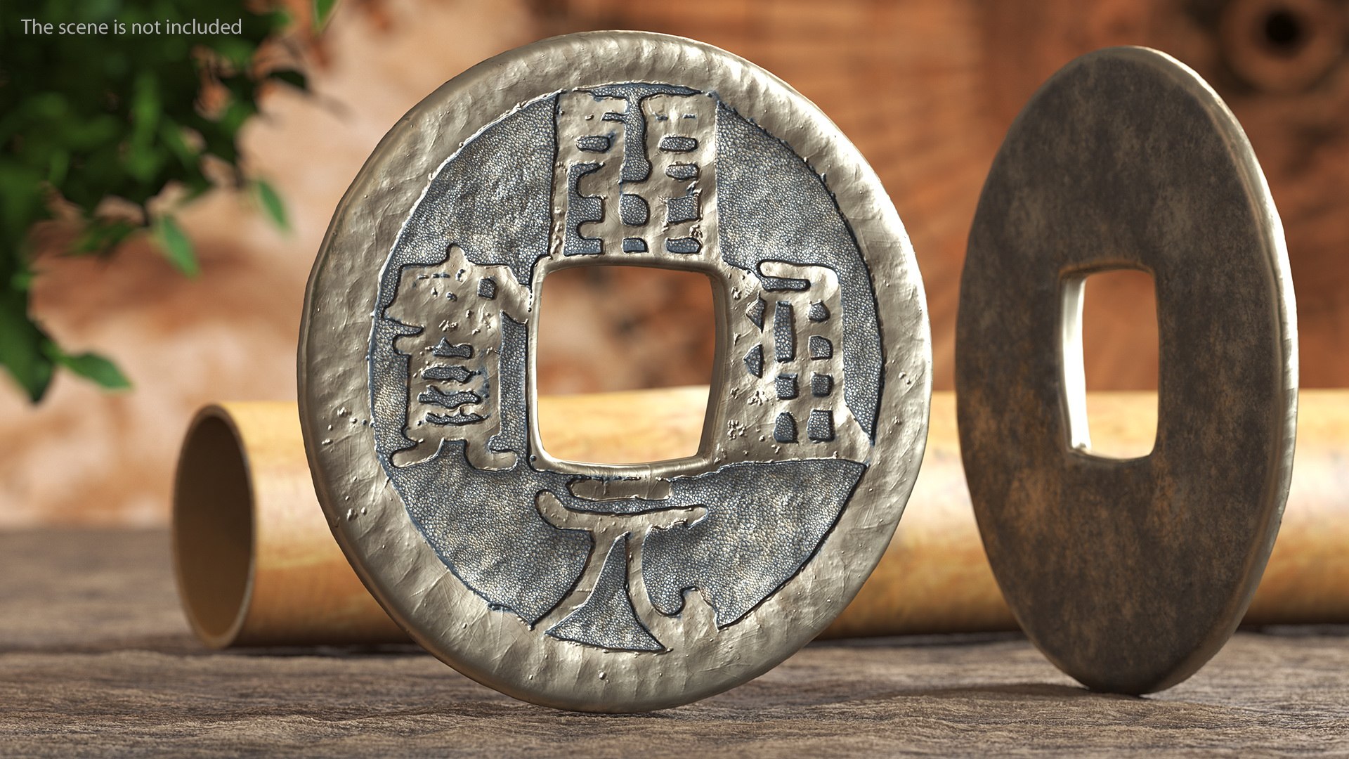 Chinese Tang Kaiyuan Tongbao 1 Cash Coin Bronze 3D - TurboSquid 1768648