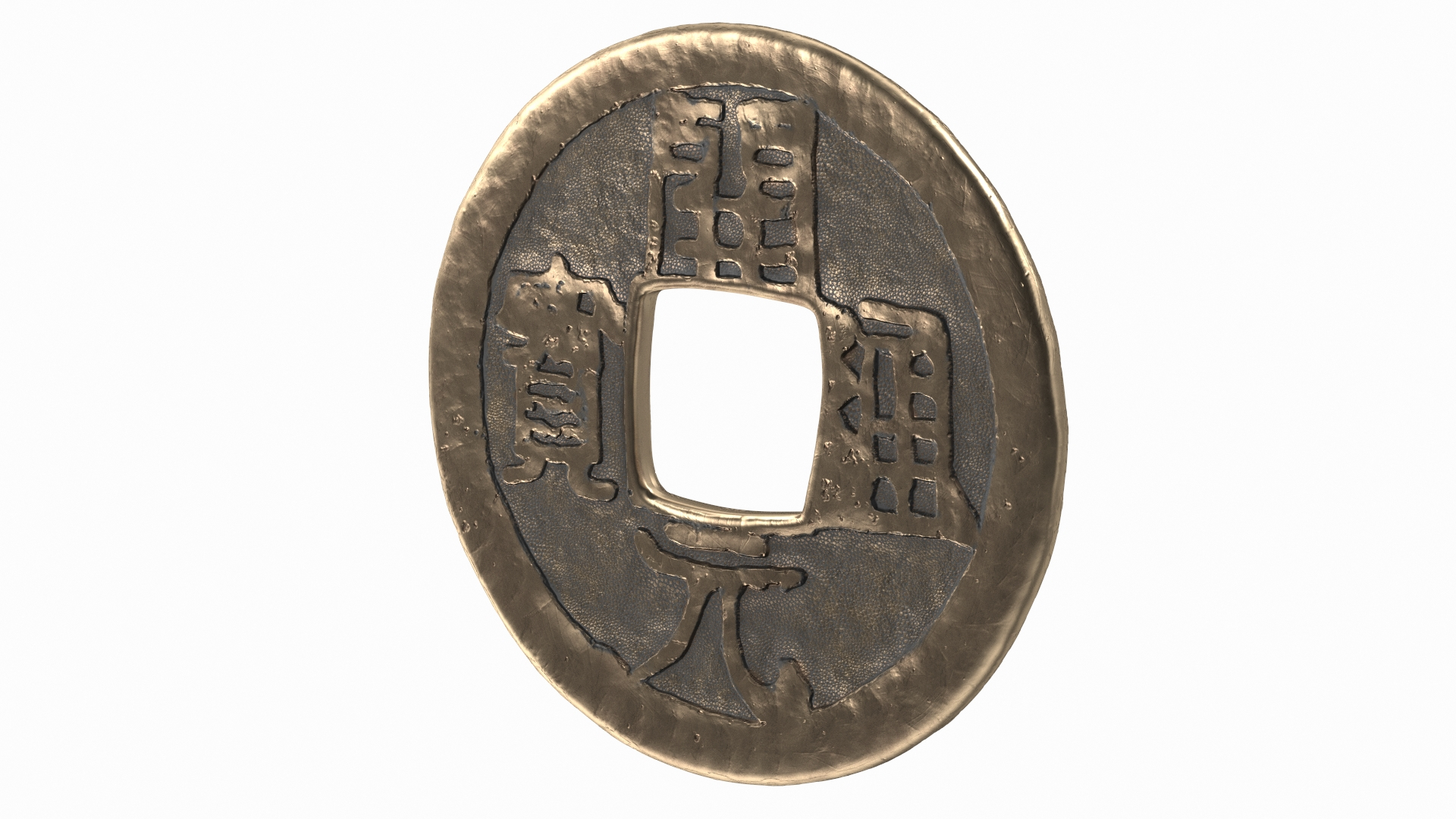 Chinese Tang Kaiyuan Tongbao 1 Cash Coin Bronze 3D - TurboSquid 1768648