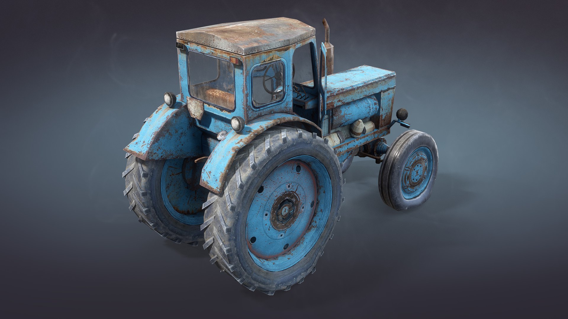 Old Tractor T-40 3d Max