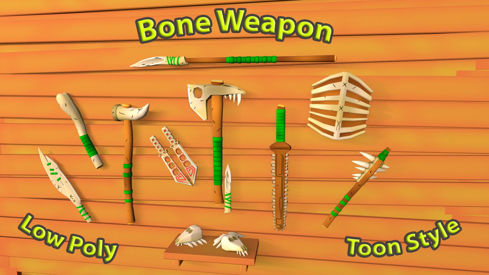 3D Bone Weapon Low Poly Toon Style Model - TurboSquid 1924640