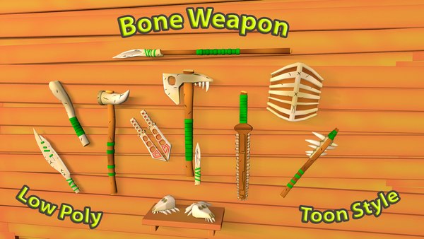3D Bone Weapon Low Poly Toon Style model - TurboSquid 1924640