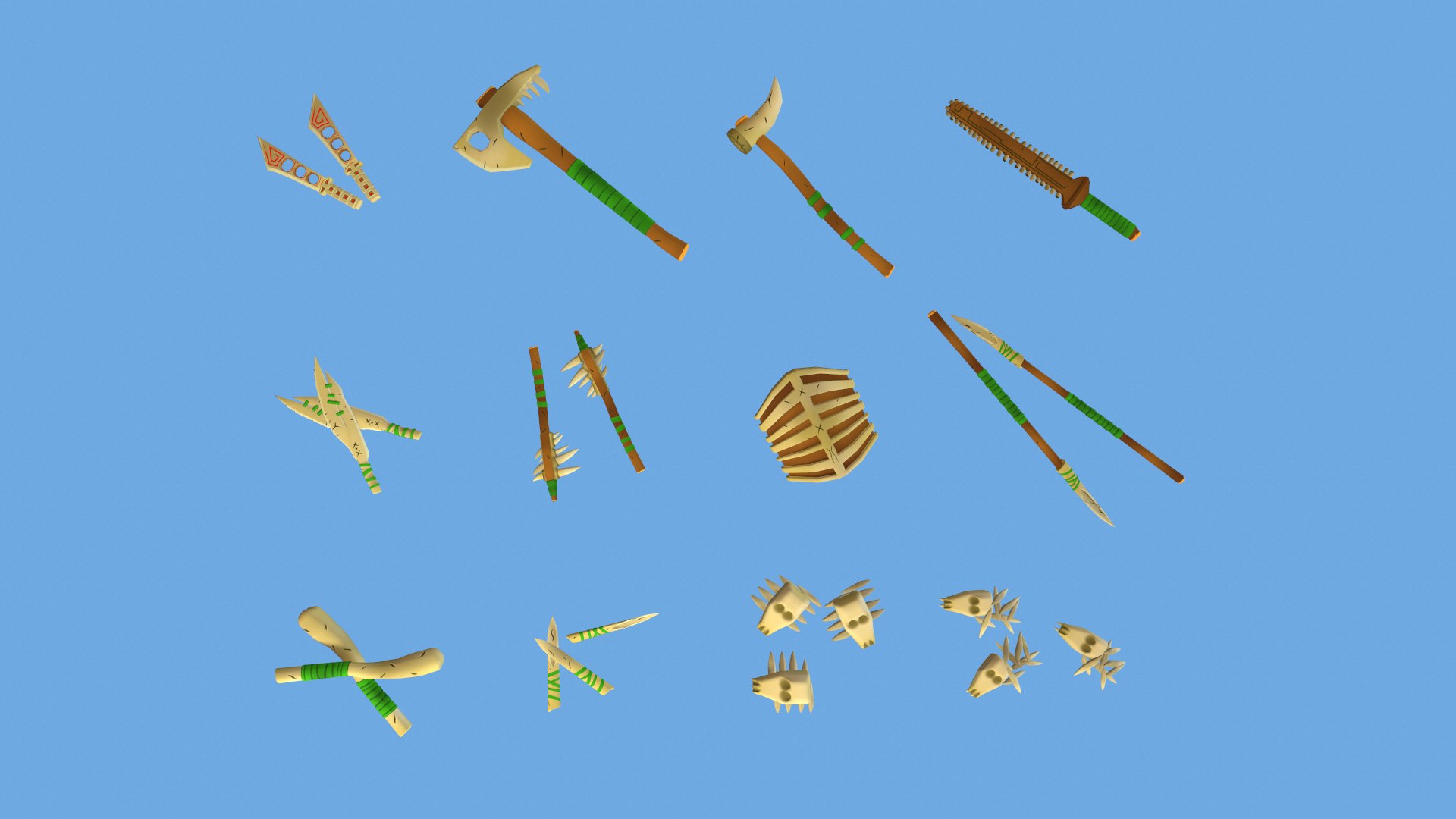3D Bone Weapon Low Poly Toon Style Model - TurboSquid 1924640