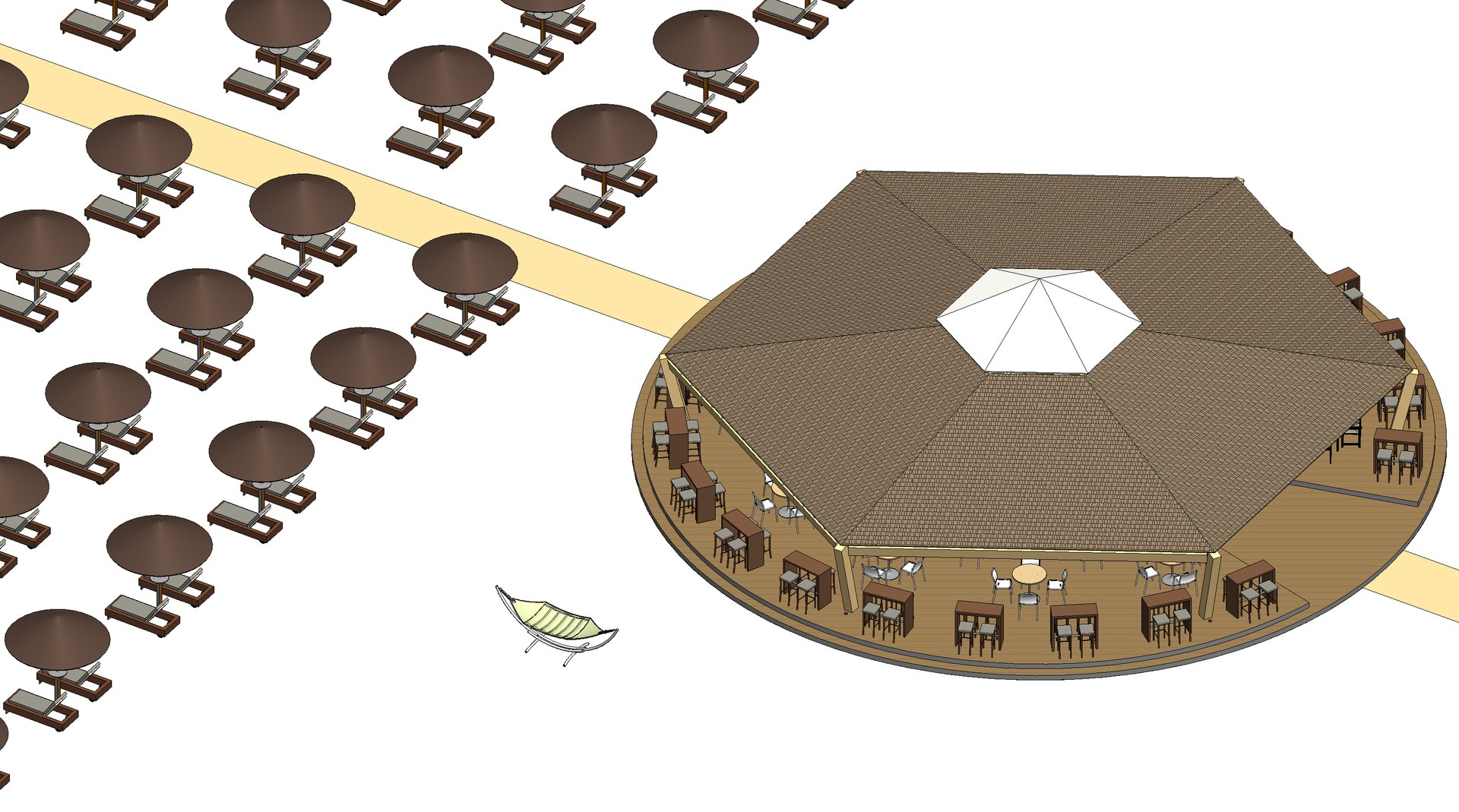 Revit Beach Bar Shade 3d Model