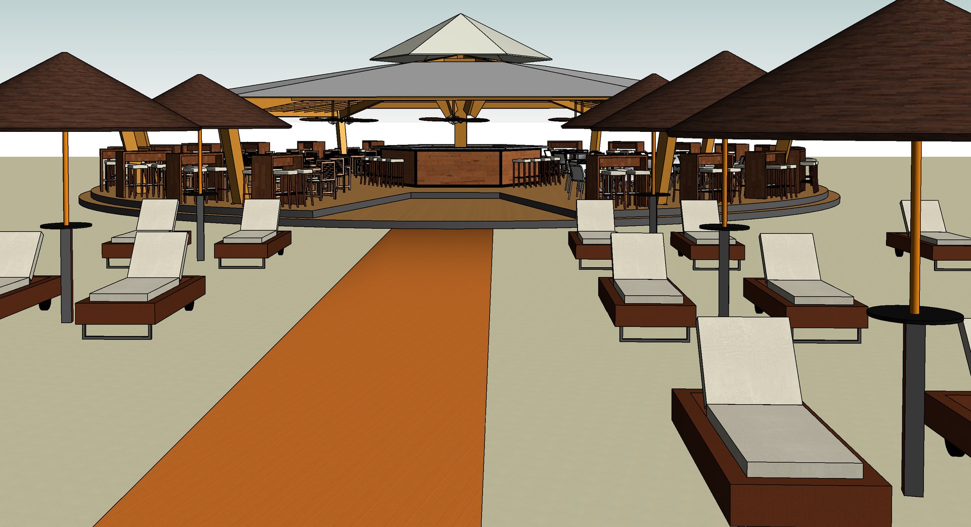 Revit Beach Bar Shade 3d Model