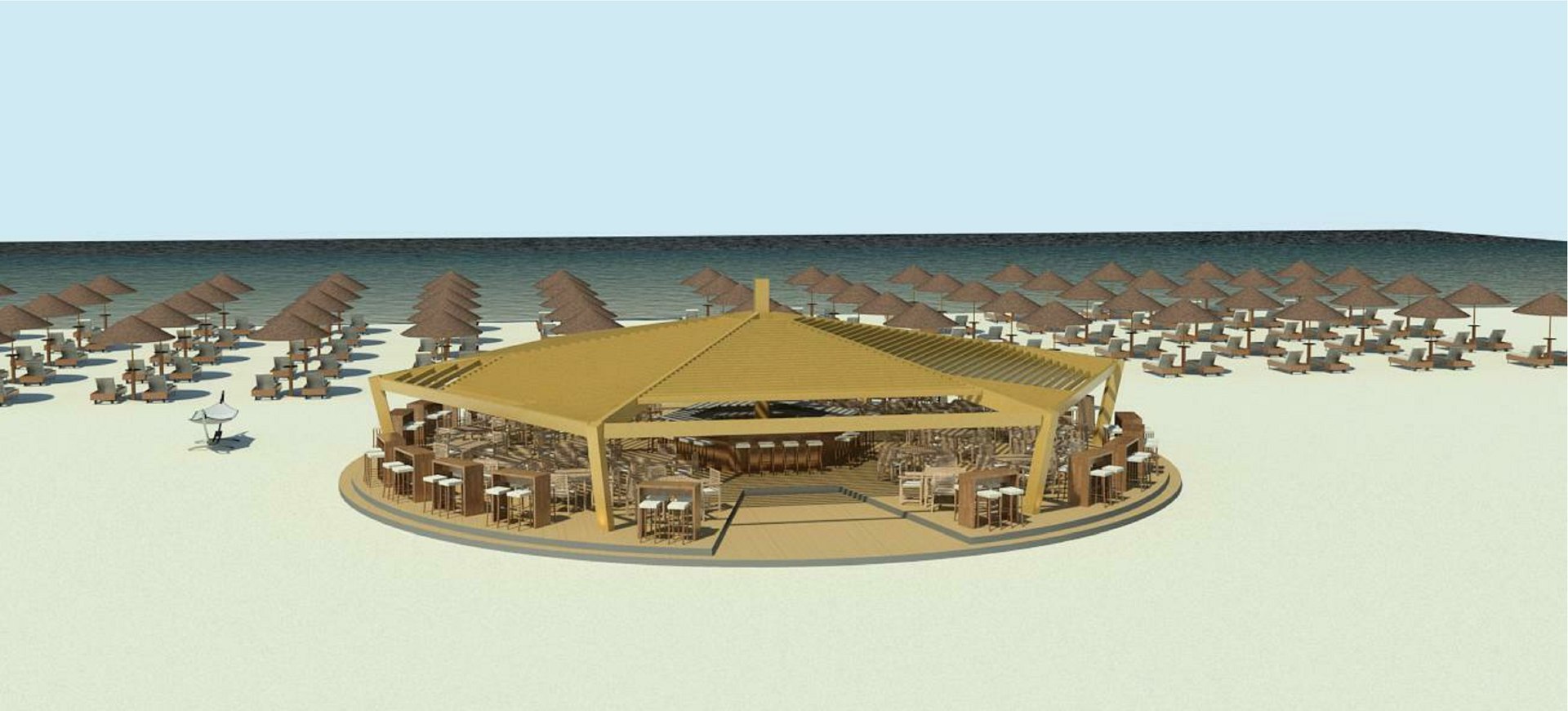 Revit Beach Bar Shade 3d Model