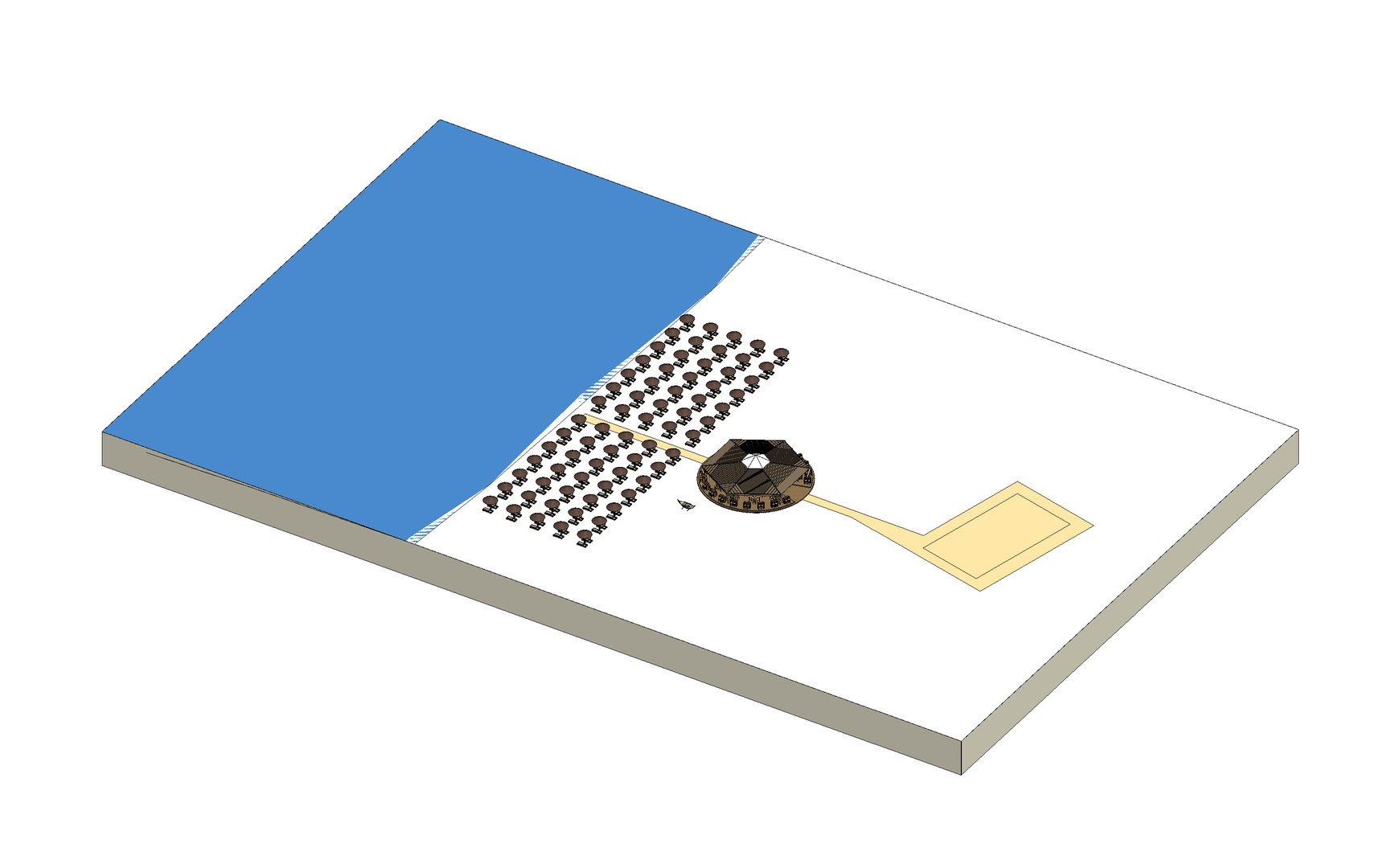 Revit Beach Bar Shade 3d Model