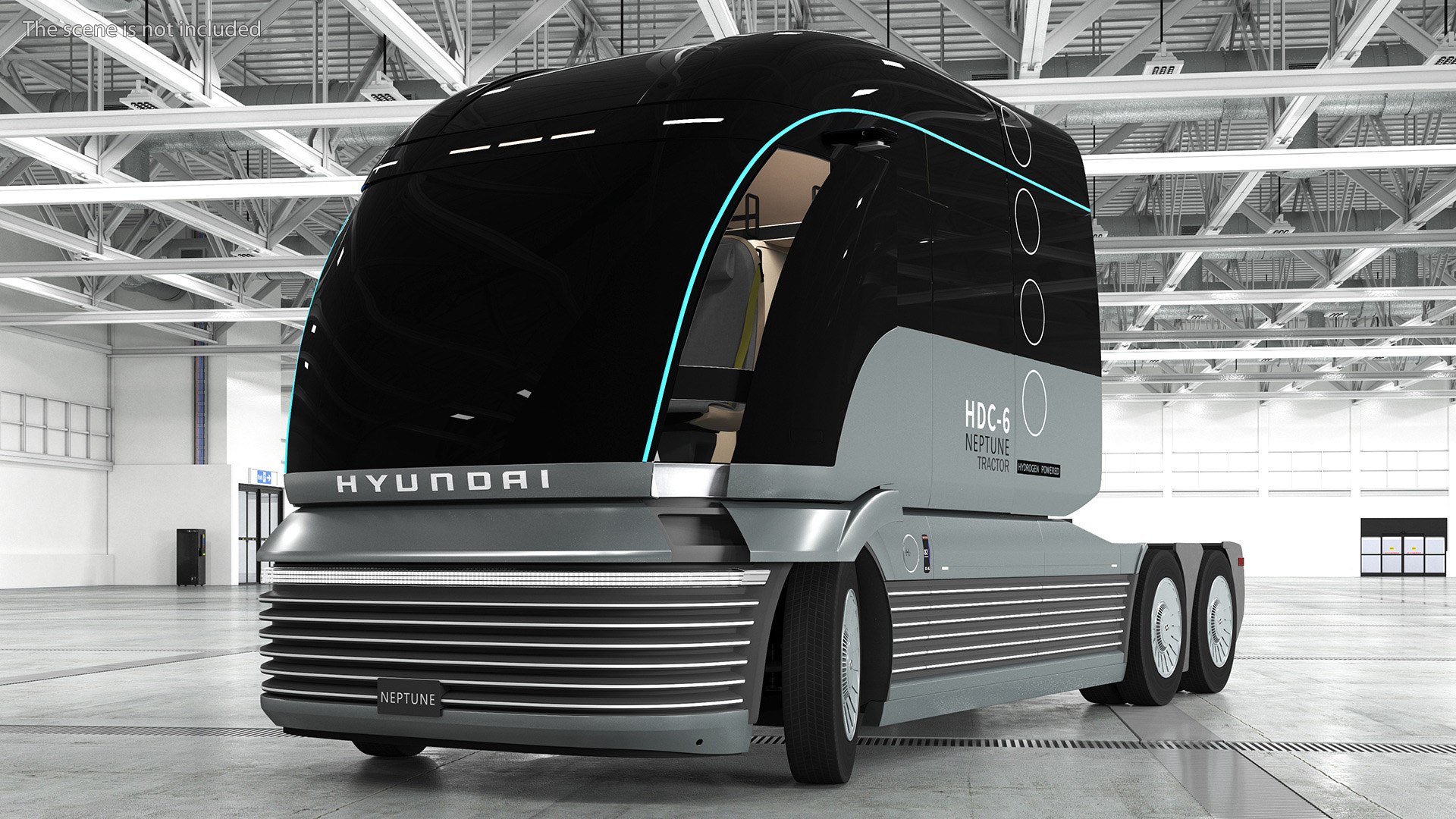 Heavy Duty Hydrogen Semi Truck Hyundai HDC-6 Neptune Rigged for Cinema ...