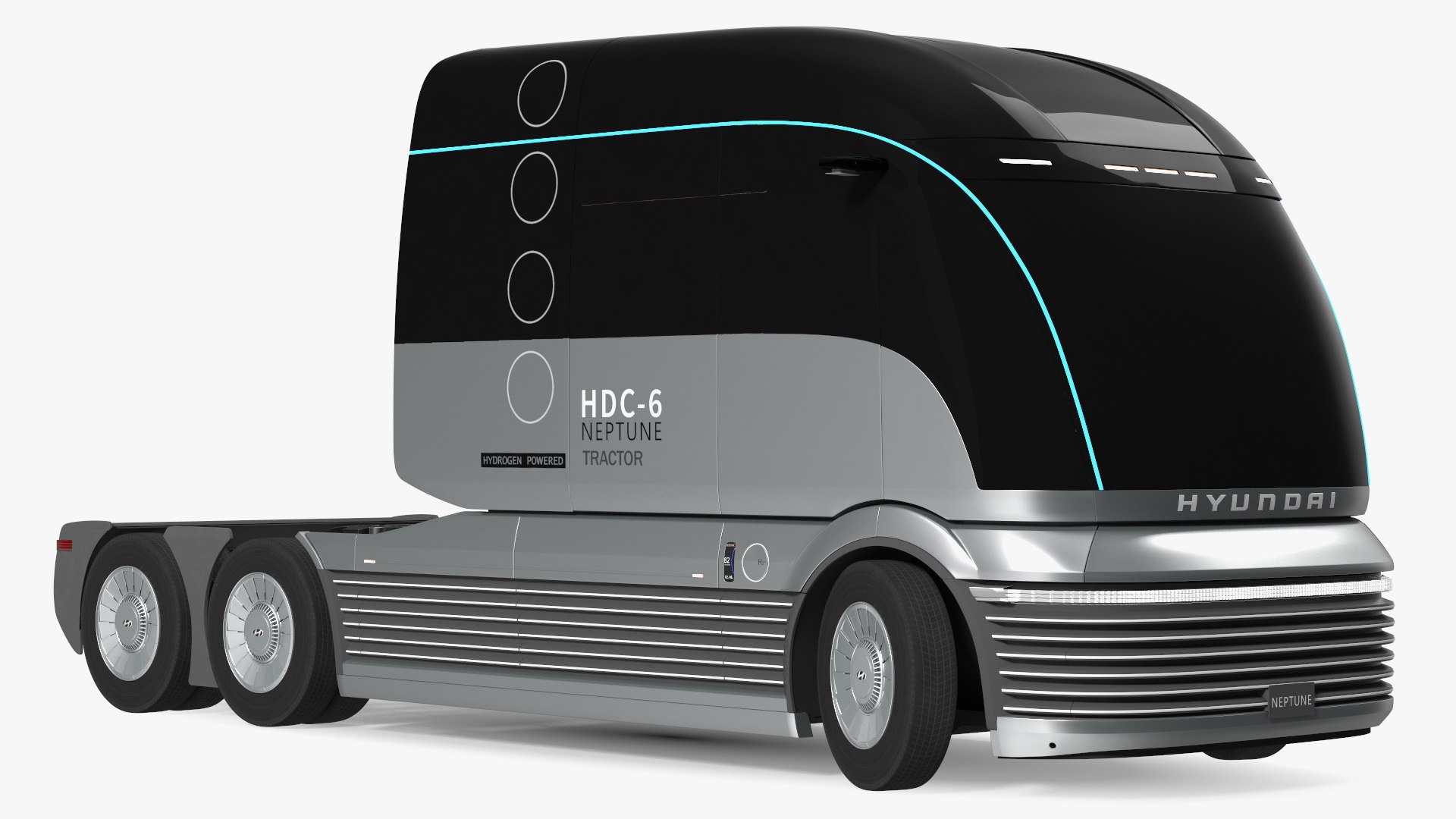 Heavy Duty Hydrogen Semi Truck Hyundai HDC-6 Neptune Rigged for Cinema 4D 3D model - TurboSquid ...