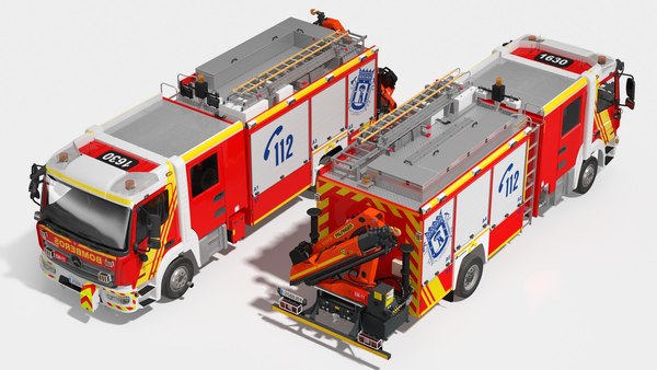 Mercedes Benz Atego 1530 Feuerwehrauto aufgerüstet 3D-Modell ...