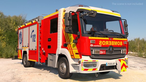 modelo 3d Camión de bomberos Mercedes Benz Atego 1530 aparejado ...