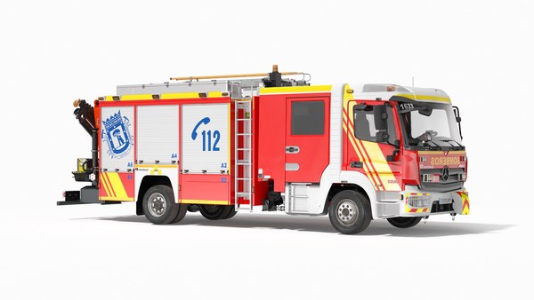 modelo 3d Camión de bomberos Mercedes Benz Atego 1530 aparejado ...