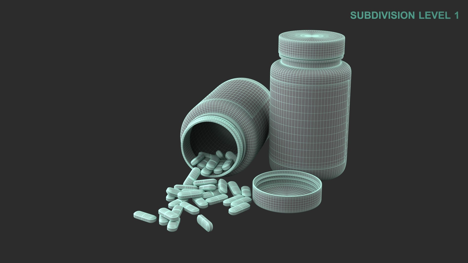 3D Medicine Bottle With Pills Model - TurboSquid 2151582