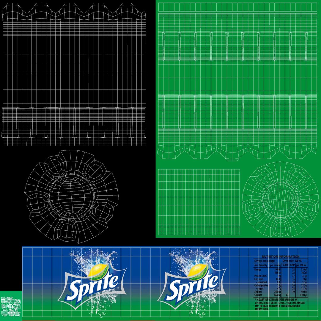 Wet Sprite Bottle 3D - TurboSquid 1755400