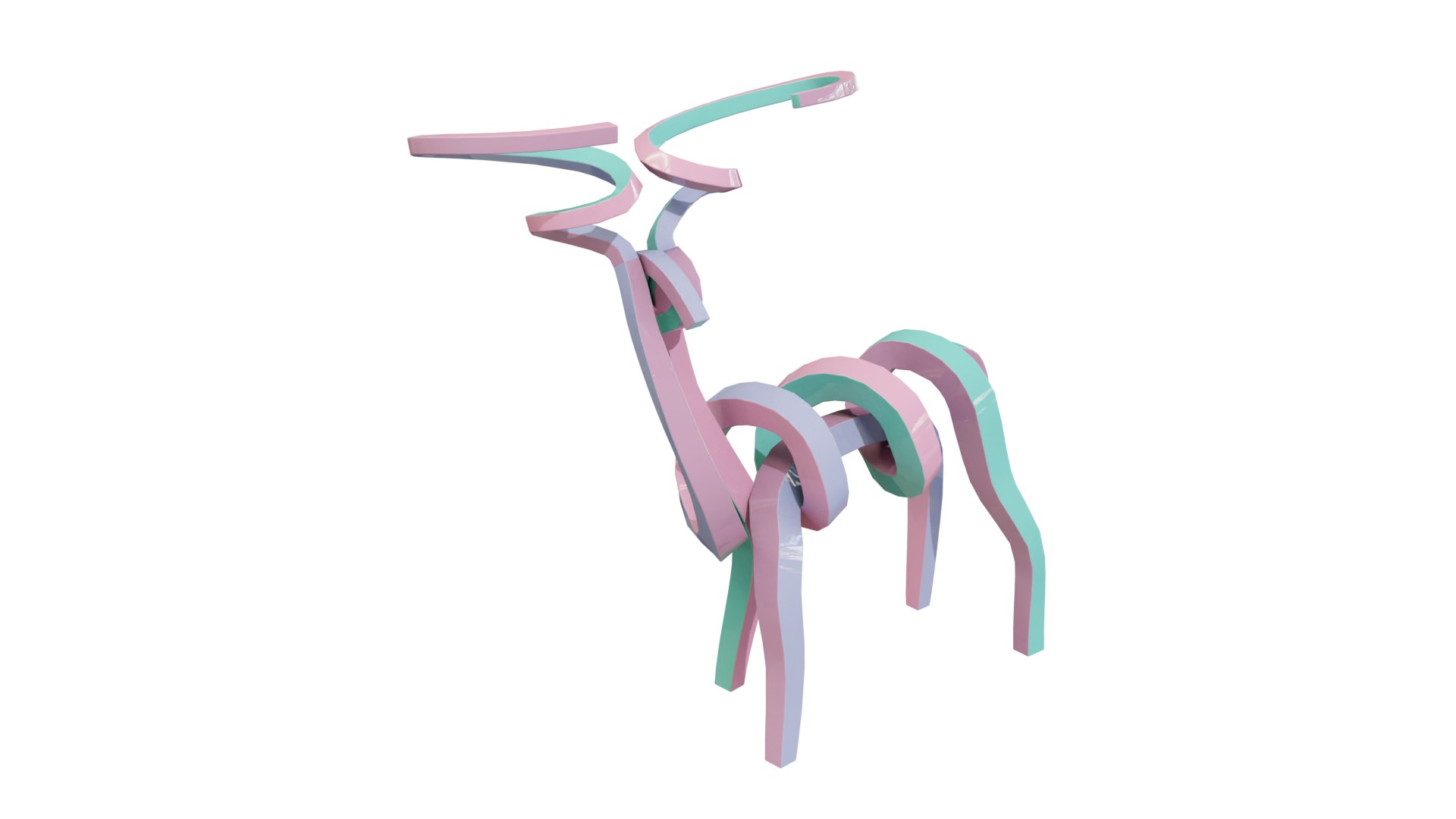3D Coil Deer Statue - TurboSquid 2222484